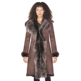 Damen-Trenchcoat aus Toscana-Schaffell-Wildleder-Tbilisi