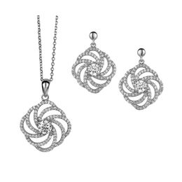 Orphelia Damen 925 Sterling Silber Set: Kettenanh&auml;nger + Ohrringe - Silber SET-5178