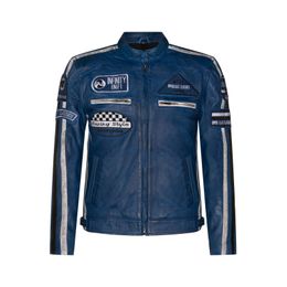 Leder-Racing-Biker-Motorradjacke mit Rei&szlig;verschluss