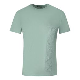 Gr&uuml;nes T-Shirt mit gepr&auml;gtem Balmain-Logo