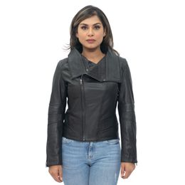 Damen Bikerjacke aus Leder mit abnehmbarem Kragen-Rosario