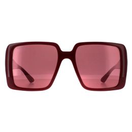Gucci Square Womens Burgund mit Silber Rot mit Silber Spiegel GG1692S