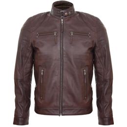 Biker-Rennjacke aus Leder mit Rei&szlig;verschluss