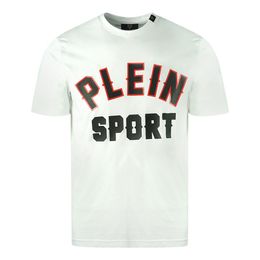 Plein Sport Block Logo Wei&szlig;es T-Shirt