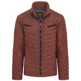 Hellbraune gesteppte Bomberjacke aus Pufferleder f&uuml;r Herren - Torpoint
