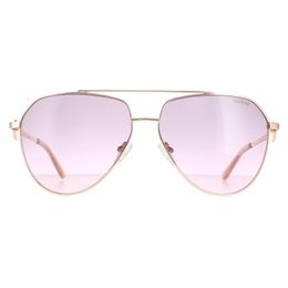 Guess Aviator Damen Gl&auml;nzend Rose Gold Bordeaux Farbverlauf GF6140