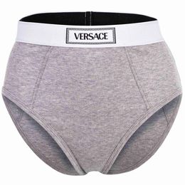 Versace Highleg Rib - Cotton Rib Elastic Canet Slip
