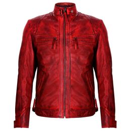 Gesteppte Bikerjacke aus Leder von Rock Racing