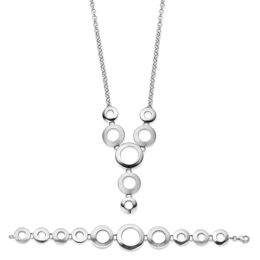 Orphelia Damen 925 Sterling Silber Set: Kette + Armband - Silber SET-019