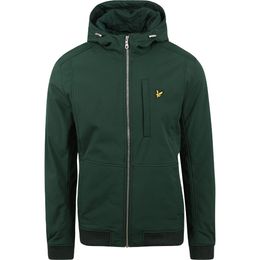Lyle & Scott Dunkelgrune Softshelljacke mit Kapuze und Logo von Lyle & Scott