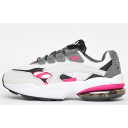 Puma Cell Gift wei&szlig;e lila textile Schn&uuml;rung Tief Trainer - Herren