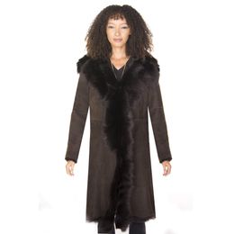 Damen-Trenchcoat aus Toscana-Schaffell-Wildleder-Tbilisi