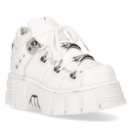 New Rock Gothic-Stiefeletten aus wei&szlig;em Leder - 106N-S8