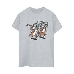 Disney - "Chip 'n Dale Glasses" T-Shirt f&uuml;r Damen (Grau)