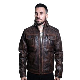 Vintage-Leder-Bikerjacke f&uuml;r Herren &ndash; Kapstadt