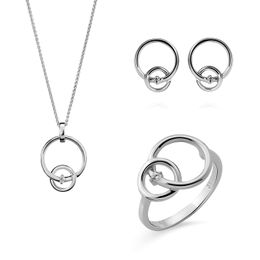 Orphelia 'Antoine' Damen-Set aus 925er Sterlingsilber: Halskette + Ohrringe + Ring &ndash; Silber SET-7503