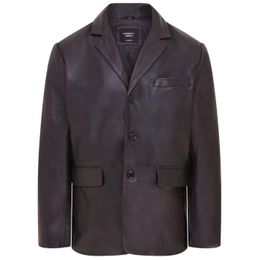 Herren-Blazerjacke aus italienischem Leder mit 3 Kn&ouml;pfen &ndash; Fauske