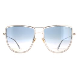 Tom Ford Aviator Damen gl&auml;nzend Rose Gold Rauch Gradient Tina FT0759
