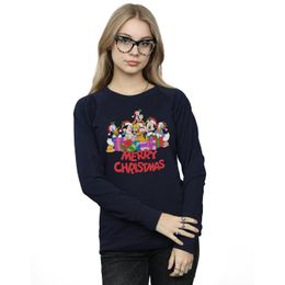 Disney - "Mickey Mouse And Friends Christmas" Sweatshirt f&uuml;r Damen (Marineblau)