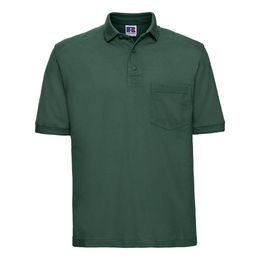 Russel Athletic Russell Mens Ripple Kragen & Manschette Kurzarm-Poloshirt (Flasche gr&uuml;n)