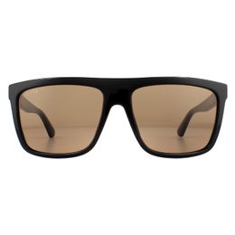 Gucci Square Mens Schwarz Braun Sonnenbrille