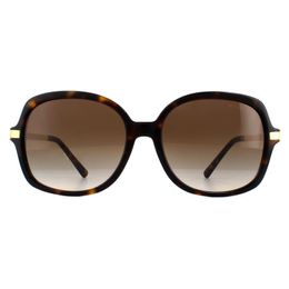 Michael Kors Square Womens Dark Tortoise Gold Braun Gradient Sonnenbrille