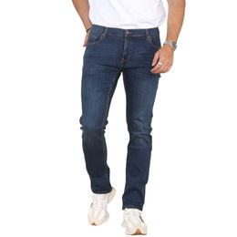 MYT Herren-Jeans mit geradem Bein, Hyper-Stretch-Denim in Dunkelblau