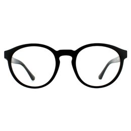 Emporio Armani Runde Herren Matte Schwarz klar mit Sonne Clip-ons Sonnenbrille