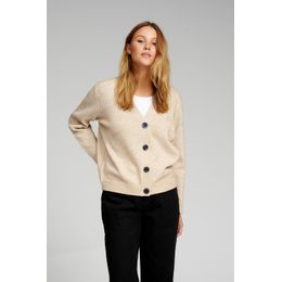 Gestrickte Strickjacke - Beige
