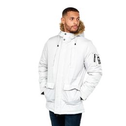 CrossHatch - "Parkmoore" Parka f&uuml;r Herren (Grau/Rosa)
