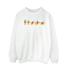 Disney Herren Winnie The Pooh Stretching Sweatshirt (wei&szlig;)