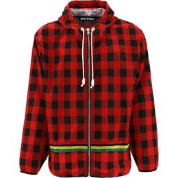 Palm Angels Buffalo Check Windbreaker Rote Jacke