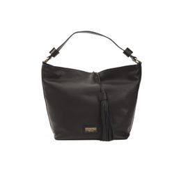 Pompei Donatella Damen schwarze Leder Schultertasche