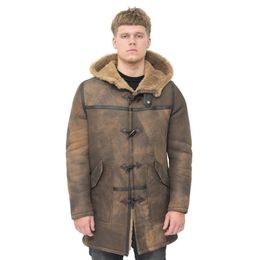 Herren-Dufflecoat aus antikem Schaffell-Arona