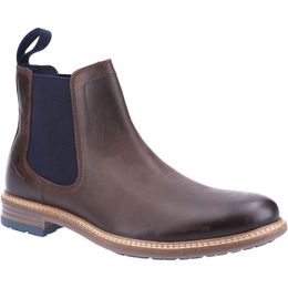 Hush Puppies Justin Chelsea Leder Herren Stiefel Braun