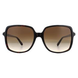 Michael Kors Square Womens Dark Tortoise Smoke Gradient de soleil Lunettes de soleil