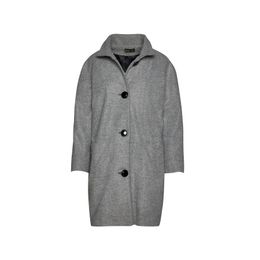 Grauer Wollmantel mit Stehkragen von Conquista Fashion