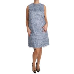 Dolce & Gabbana Dolce & Gabbana - Robe &agrave; volants &agrave; franges bleu clair pour femme