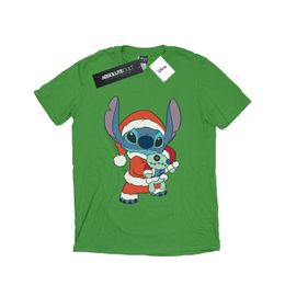 Disney Damen/Damen Lilo und Stitch Stitch Weihnachten Baumwolle Boyfriend T-Shirt (Irisch Gr&uuml;n)