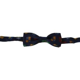 Dolce & Gabbana Dolce & Gabbana Blaue Flaggen 100% Seide Einstellbare Hals Papillon M&auml;nner Fliege