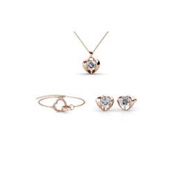Simply Love Verschlossenes Herz f&uuml;r Baum Set - Rose Gold und Kristall