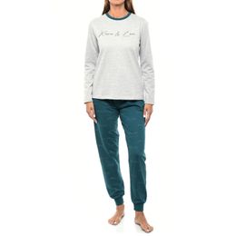 KLP2 Damen-Winterpyjama mit langen &Auml;rmeln und Pl&uuml;sch
