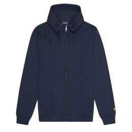 Lyle & Scott Lyle & Scott Hybrid Quilted Marineblauer Kapuzenpullover mit Rei&szlig;verschluss