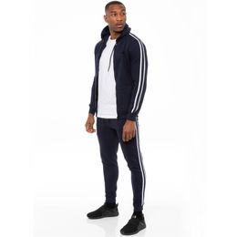 Enzo | Herren Zip Up Tape Hoodie Trainingsanzug Set - Navy