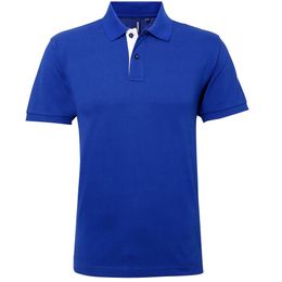 Asquith & Fox Herren Classic Fit Kontrast-Poloshirt (Royal/ Wei&szlig;)