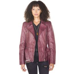 Lange Damen-Bikerjacke aus Leder &ndash; Quito