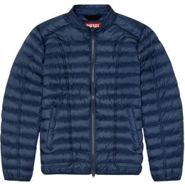 Einfarbige wattierte Jacke in Marineblau von Diesel