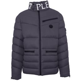 Plein Sport Gepolsterte Jacke mit k&uuml;hnem Logo Grau