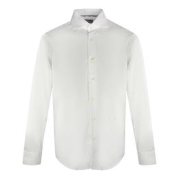 Aquascutum Plain Langarm-Hemd in Weiss mit Markenlogo