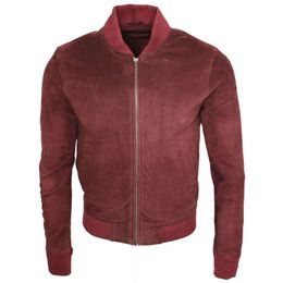 Varsity-Bomberjacke aus weichem Wildleder